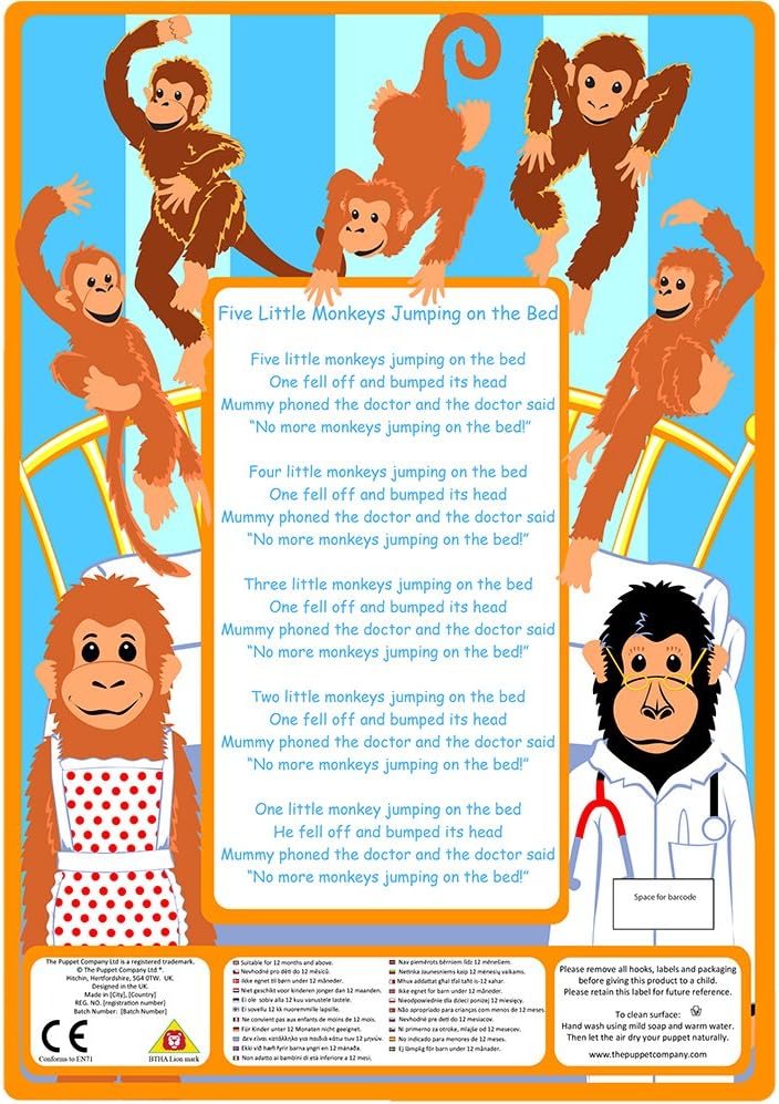 Five Little Monkeys Song Mitt – Busy Little Bears
